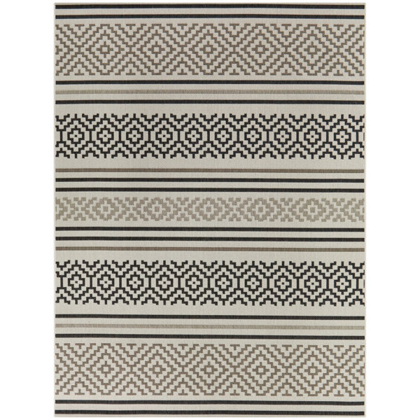 Balta Tapis intérieur / extérieur géométrique tissé à la machine en noir - Wayfair Canada